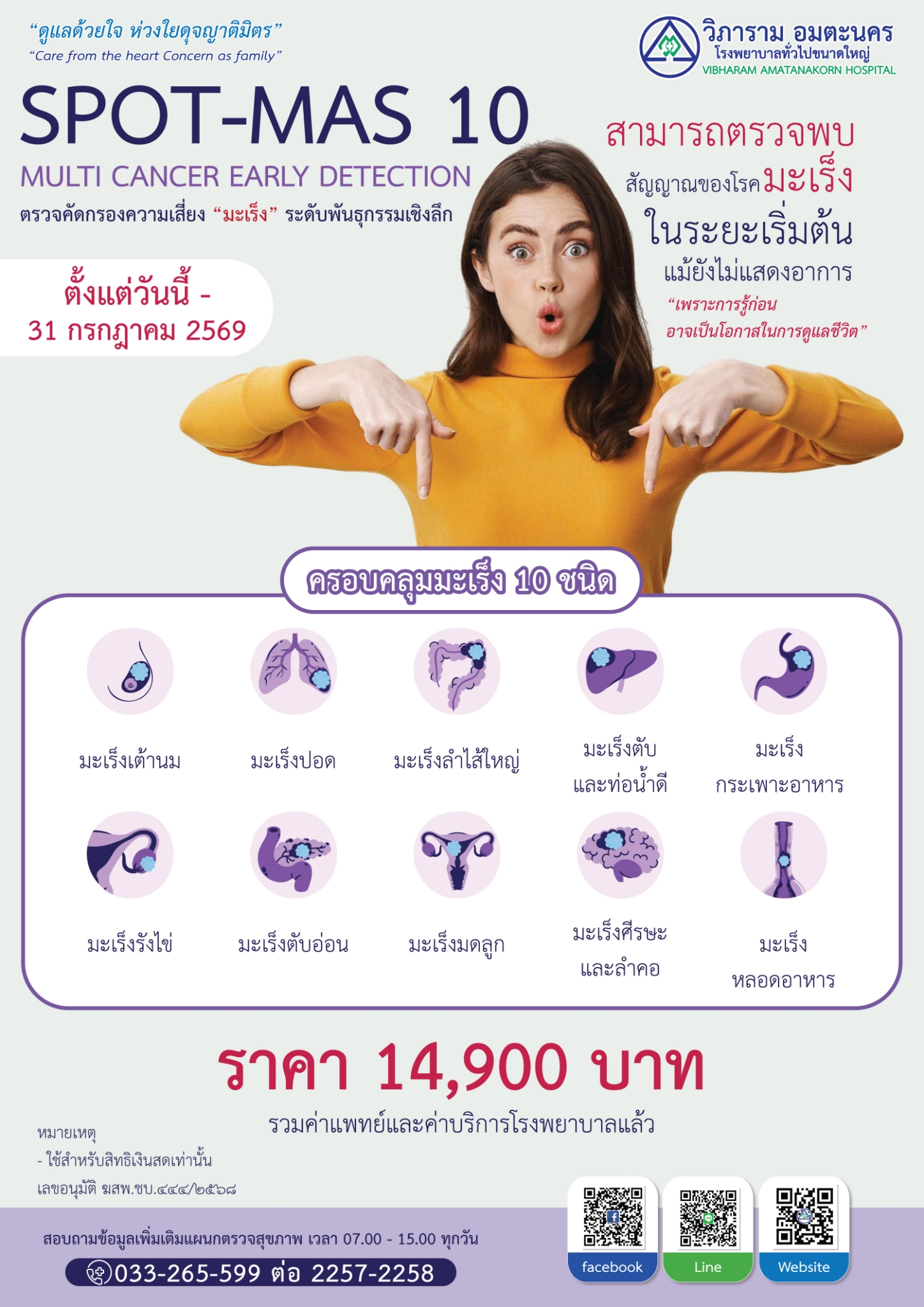 โปรโมชั่น SPOT-MAS 10 Multi Cancer Early Detection โปรแกรมตรวจคัดกรอง ...